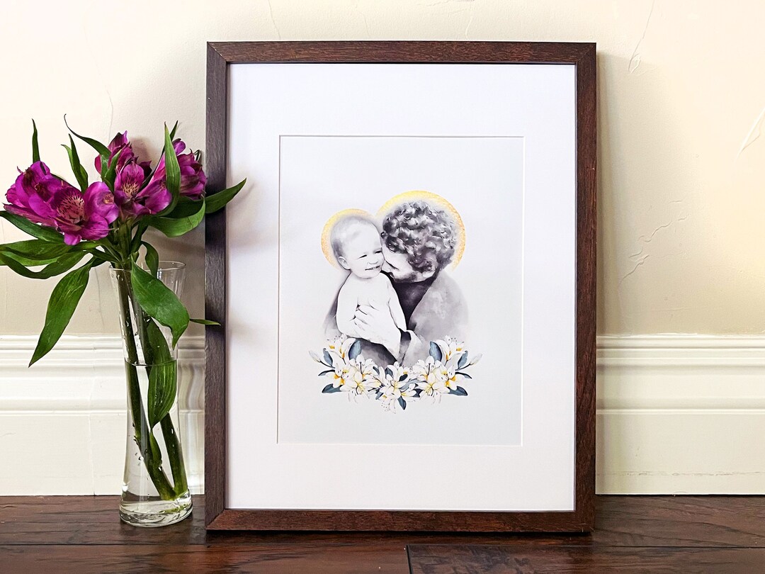 St. Joseph and the Child Jesus Print | Catholic Art | Catholic Gift ...