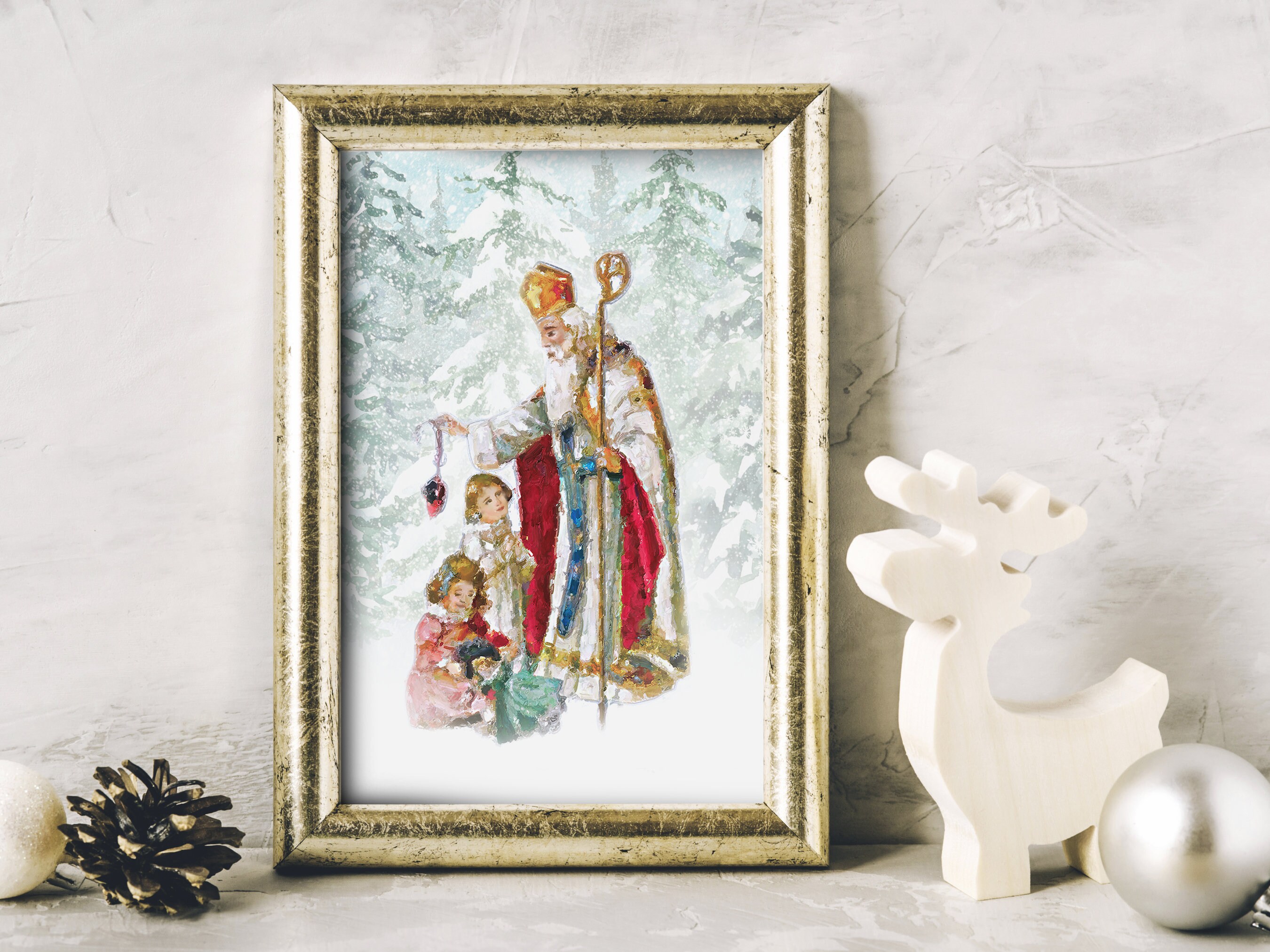 St. Nicholas Print Catholic Artwork Catholic Christmas St. Nicholas ...