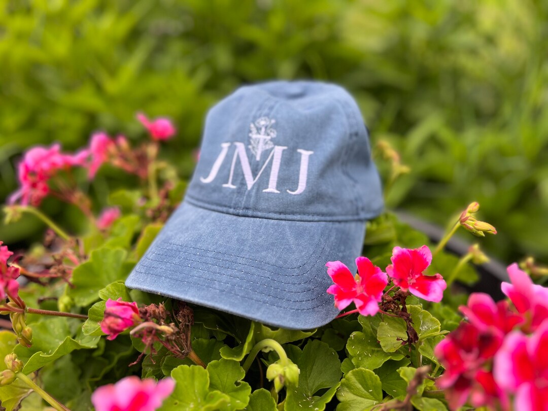 JMJ Blue Embroidered Ball Cap | Catholic Hat | Catholic Gifts for Women ...