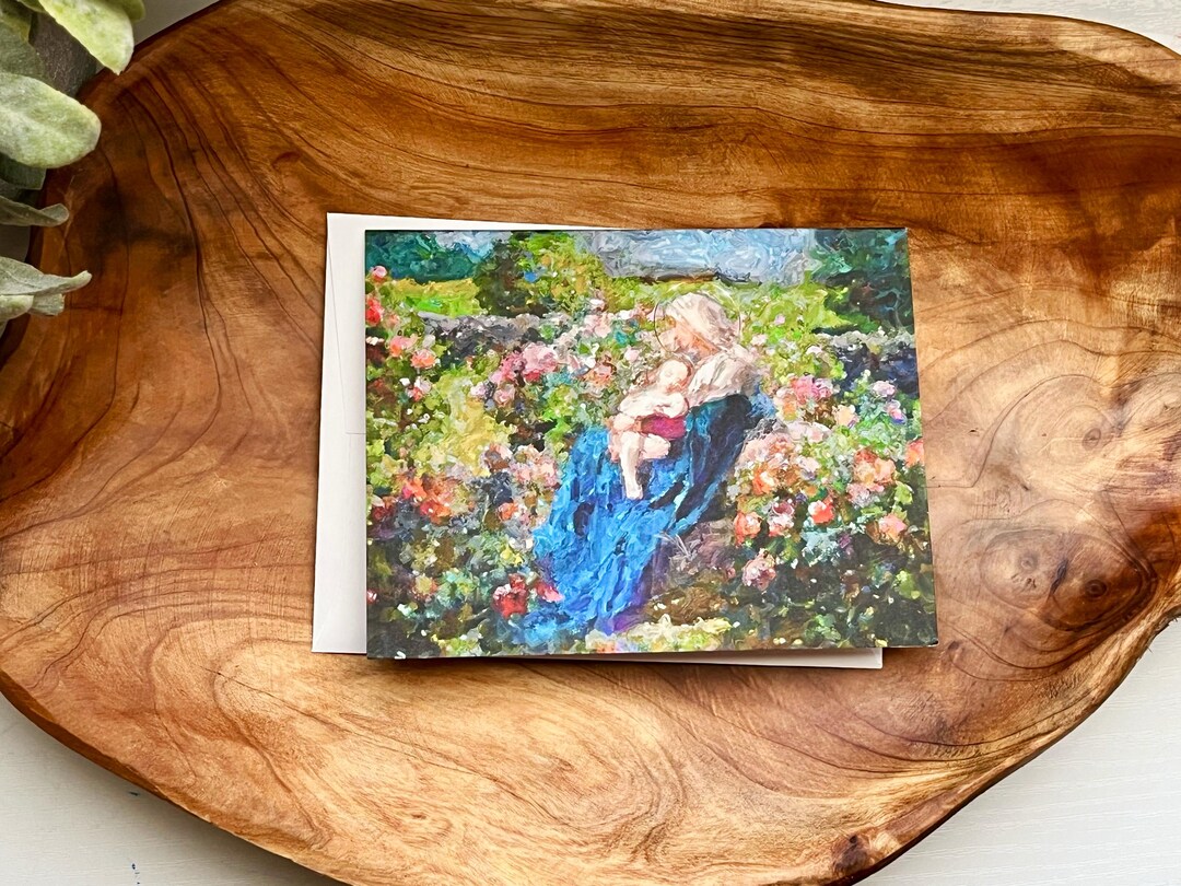 Our Lady Among the Flowers Greeting Cards | Catholic Greeting Cards ...