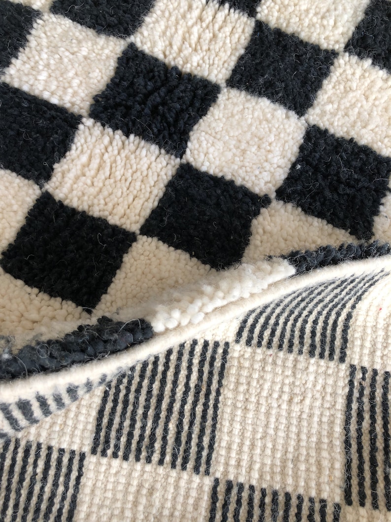 Black and White Checkered Rug , Colorful Checkerboard Rug , Custom ...