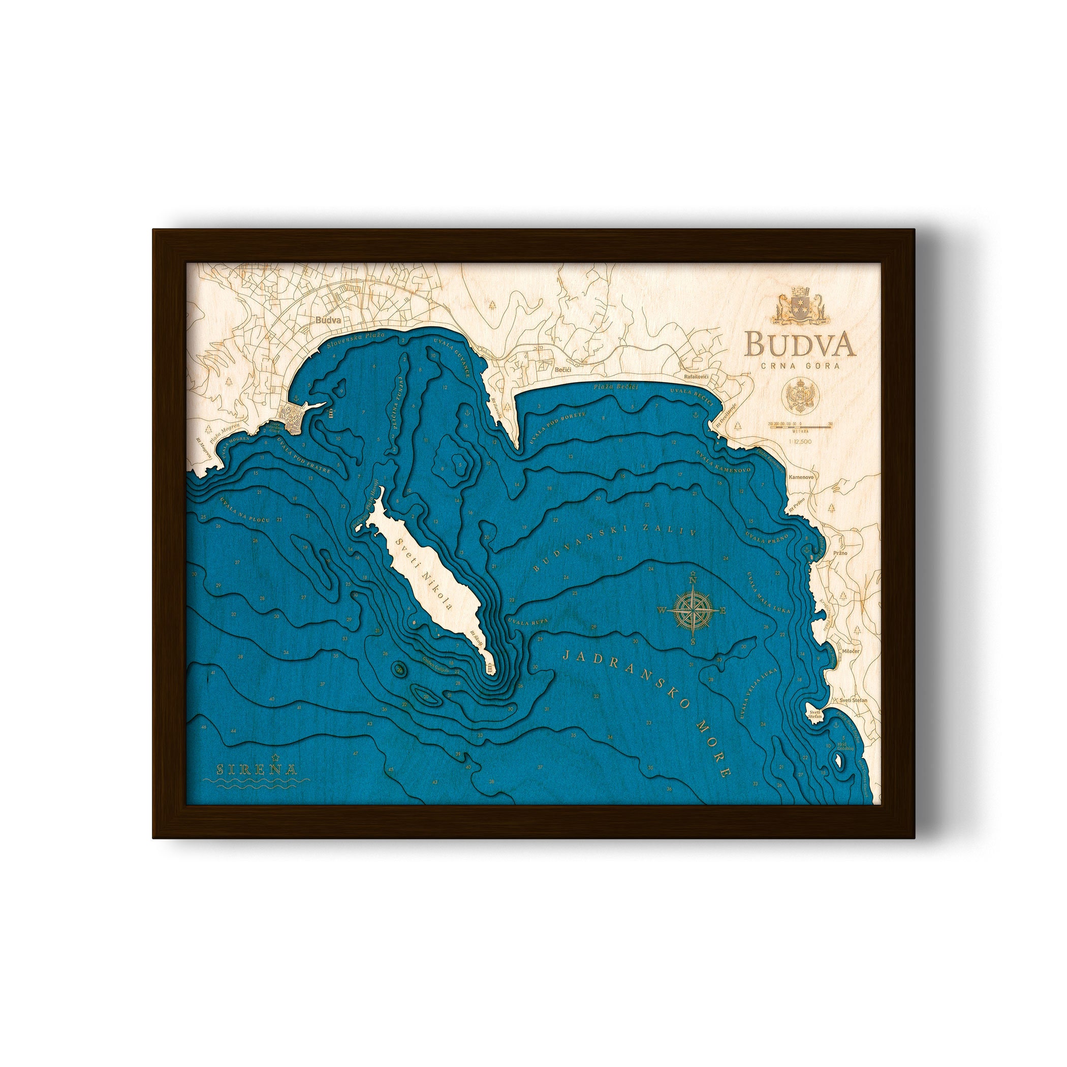 Budva Bay Classic Nautical Map - Etsy