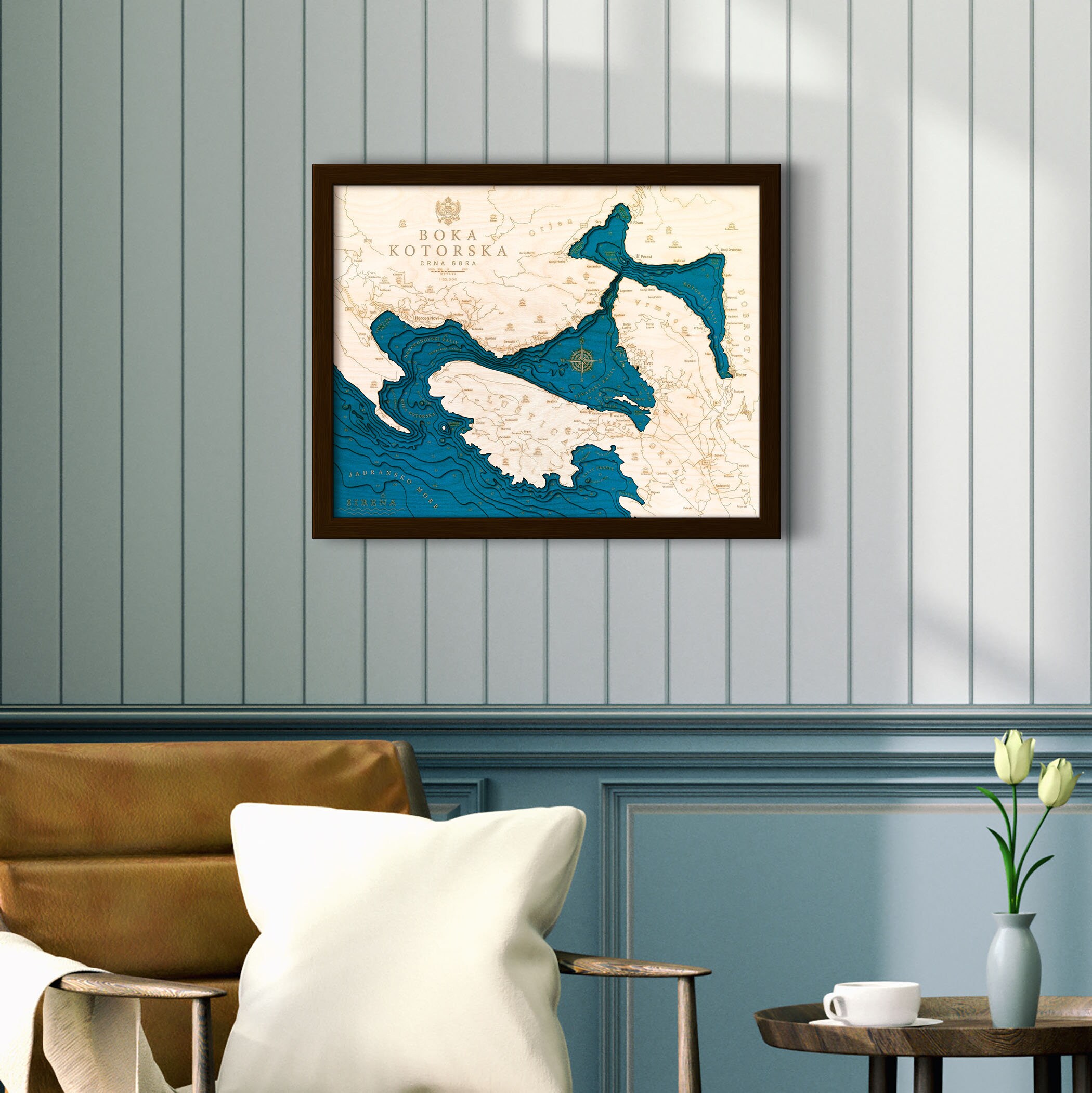 Bay of Kotor (boka Kotorska) Classic Nautical Map - Etsy