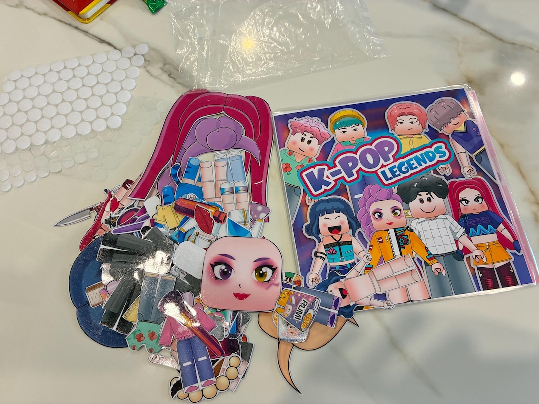 Roblox-hand-cut K-pop Demon Hunter Huntrix Quiet Book | Laminated & Pre ...