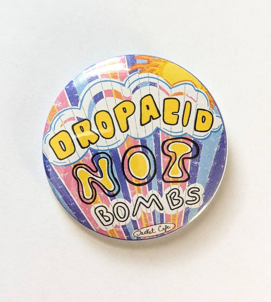 Drop Acid Not Bombs Hippie Button - Etsy