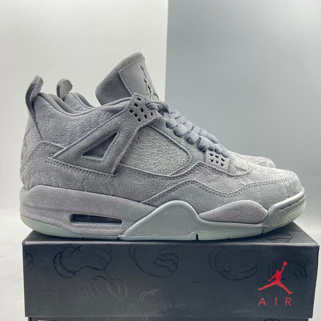 Kaws X Air Jordan 4 Grey Suede 930155-003 - Etsy