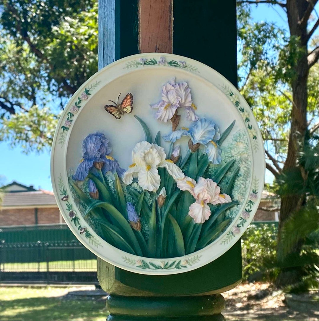 Vintage 1995 3D Plate Lena Lui the Iris Garden Collectible Beautiful ...