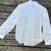 Vintage 1980s Angelica Paris White Poet Sleeve Floral Appliqué Shirt ...