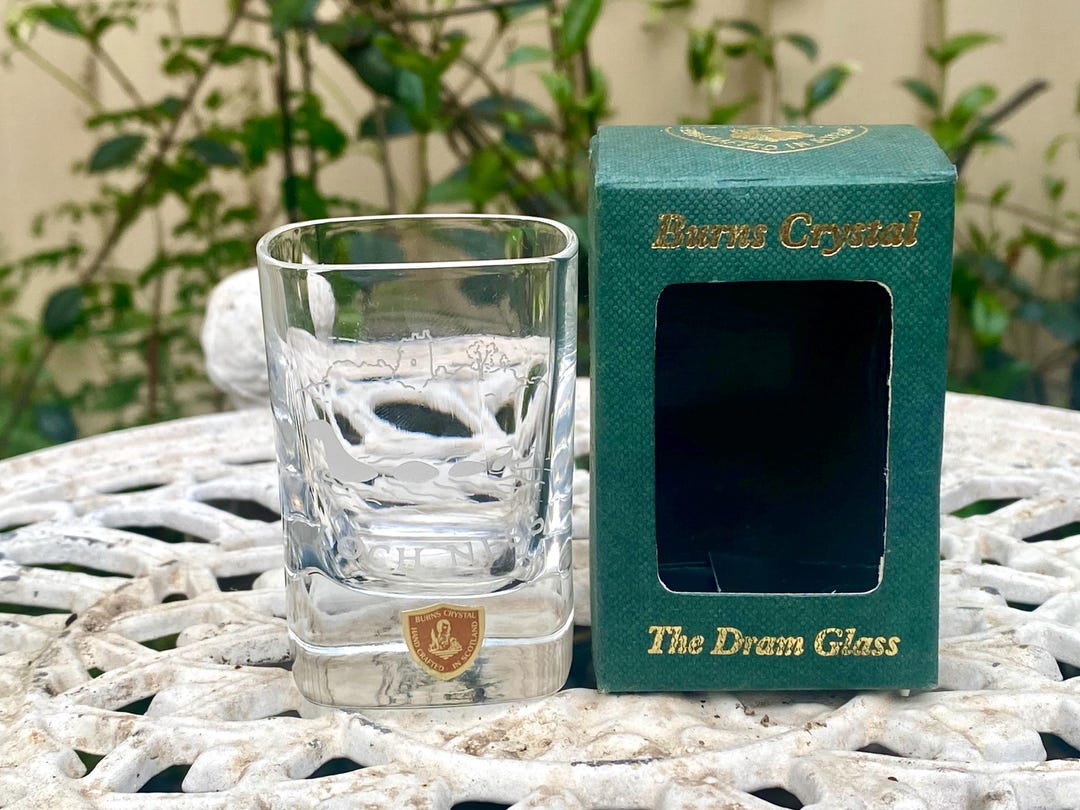 Crystal Dram/shot Glass by Burns Crystal/loch Ness Monster Design/hand ...