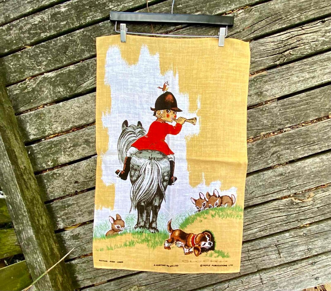 Vintage Gluckli Richlin Irish Linen Royle Publication A Hunting We Will ...