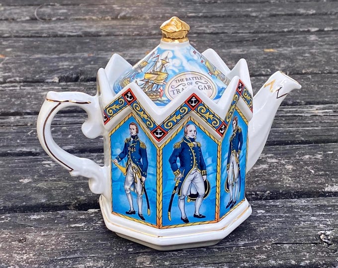 Vintage James Sadler: the Battle of Trafalgar 1805 Lord Nelson Teapot ...
