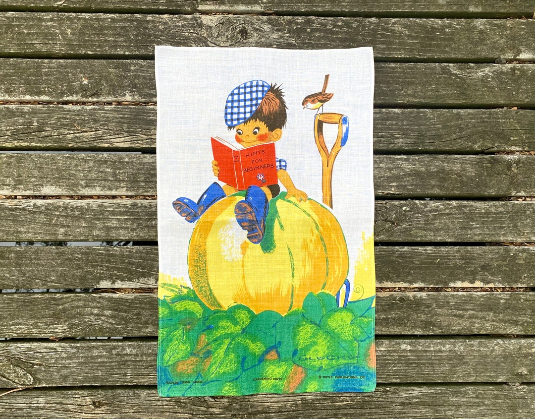 Vintage Retro GLUCKI Irish Linen Tea Towel: “gardening Hints”-reading ...