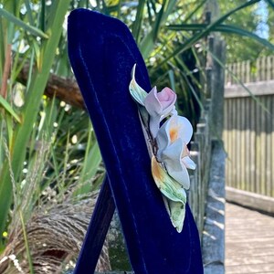 Vintage Velvet Retro Wall Trestle Decor Dark Royal Blue Velvet and ...