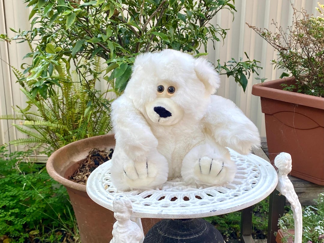 Vintage 1989 Fiesta Concession Corp. America Wego White Teddy Bear/cute ...