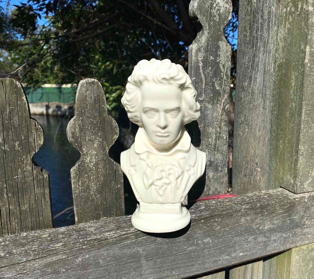 Vintage White Ceramic Beethoven Composer Bust - Collectible Display ...