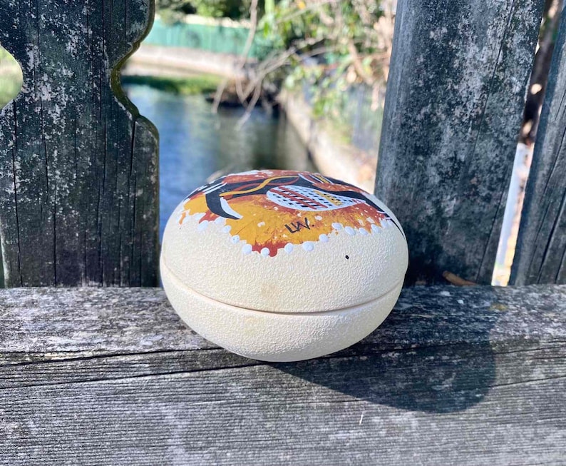 Aboriginal Indigenous Australian Clay Pottery Round White Trinket Box ...