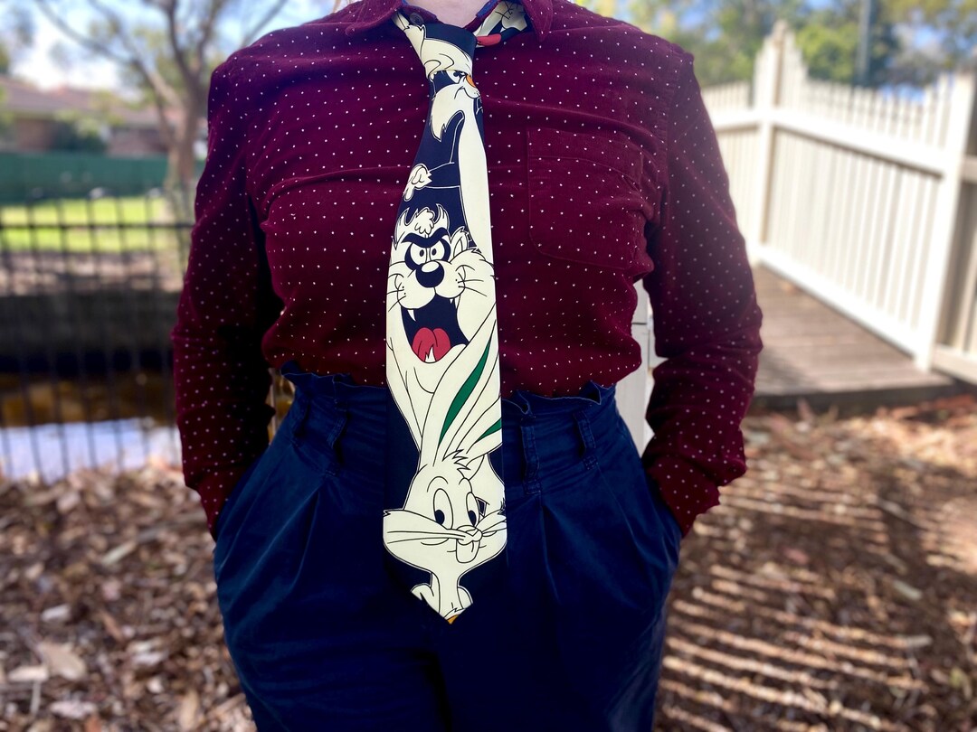 Vintage Looney Tunes Characters: Taz and Bugs Bunny Tie by Rene Chagal ...