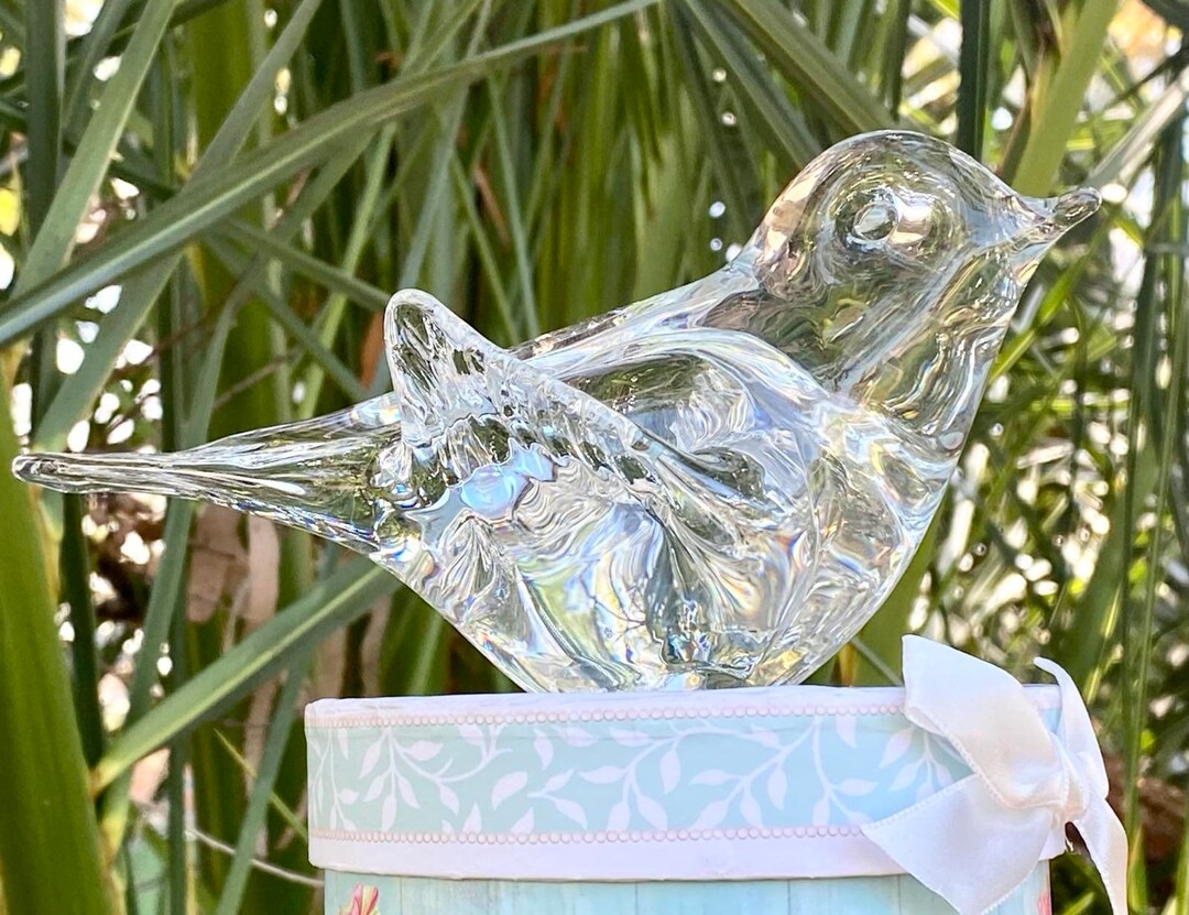 Cute Hand Blown Glass Sculpture Bird in Flight Home Ornament - Etsy