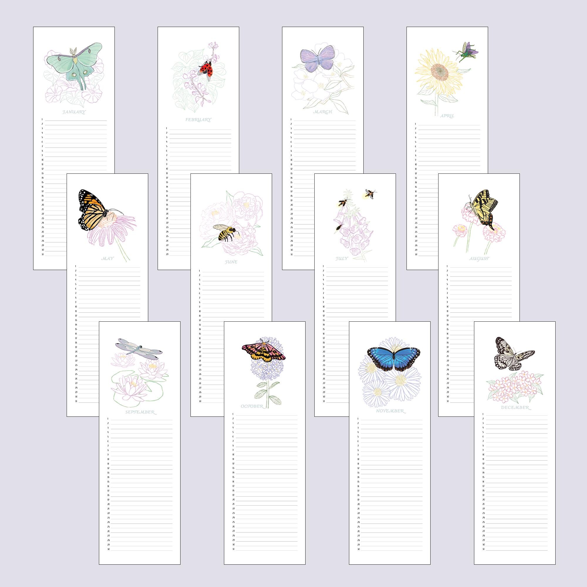 Floral Perpetual Calendar: Botanical Anniversary & Birthday Tracker - Etsy