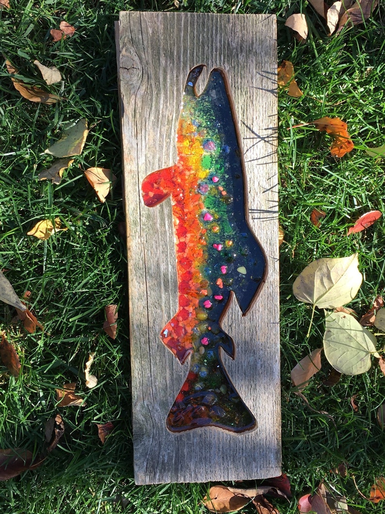 One of a Kind Rustic Brook Trout Resin Art Makes a Show Stopping ...