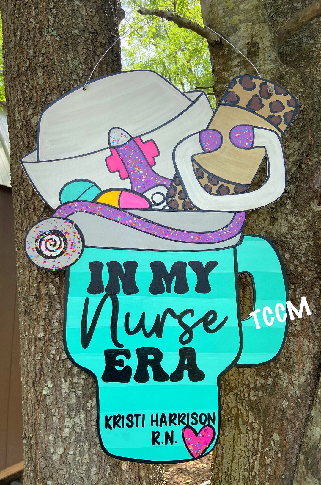 Custom Nurse Door Hanger School Nurse Door Hanger Personalized Cup ...