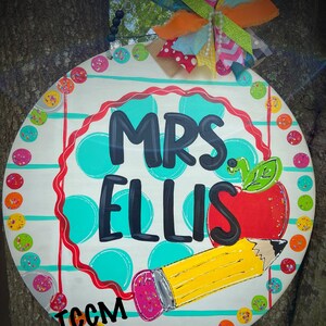 Teacher Door Hanger New Teacher Gift School Teacher Back to School Door ...