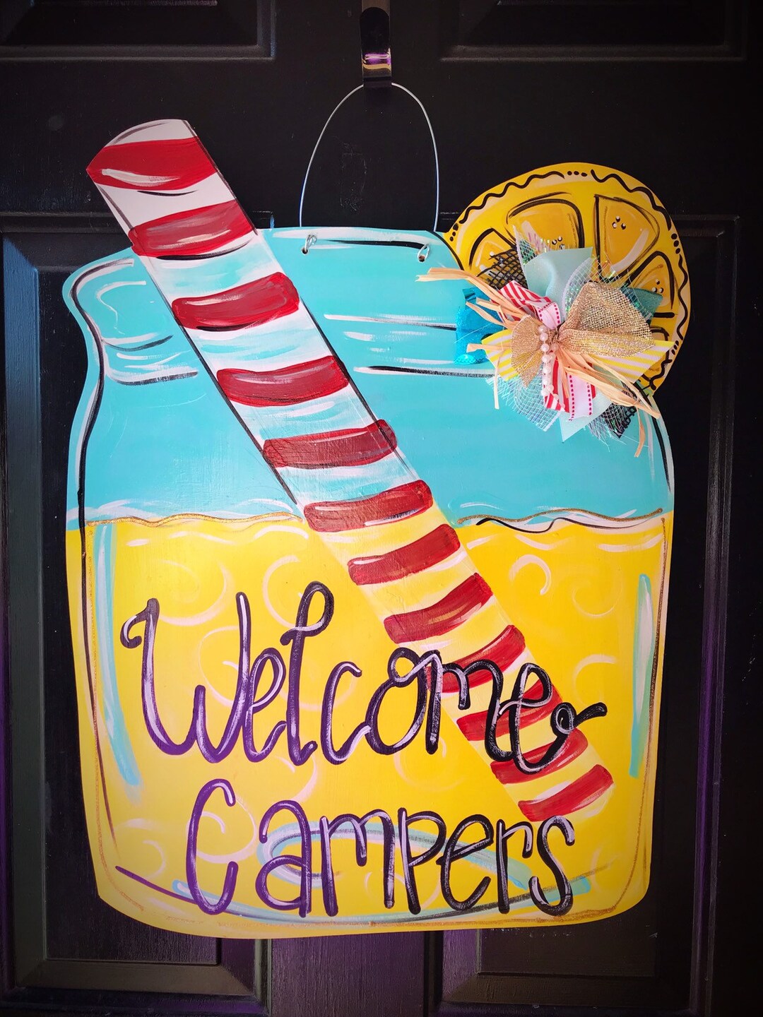 Lemonade Door Hanger, Mason Jar, Lemon, Door Hanger, Lemon Decor ...