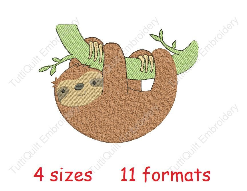 Sloth Embroidery Pattern kid face mask Australia Embroidery | Etsy