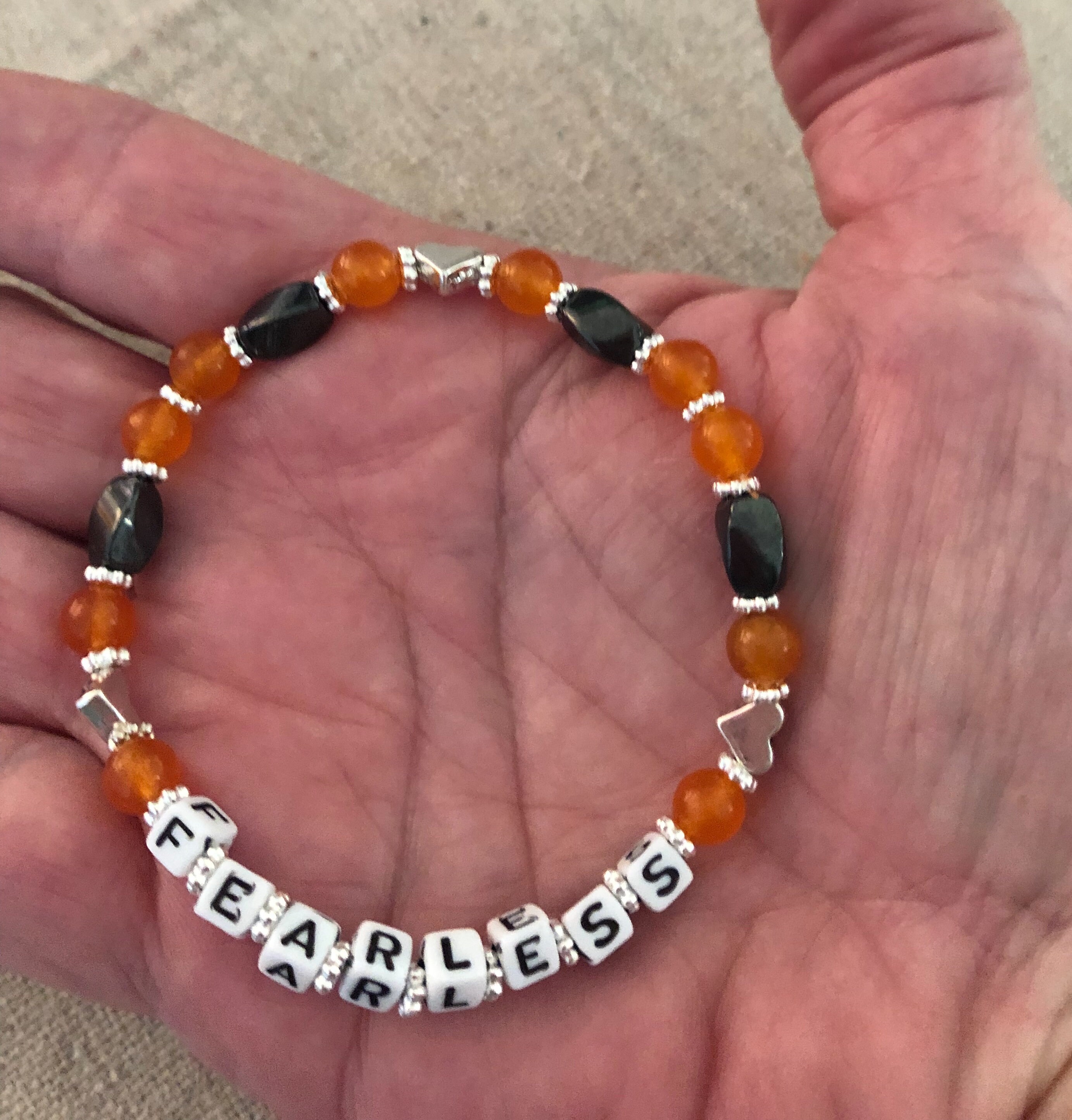Custom “word of the Year” Magnetic Hematite Stretch Bracelet - Etsy