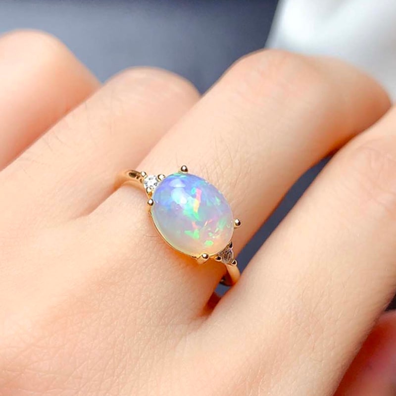 Genuine Opal Ring - Etsy