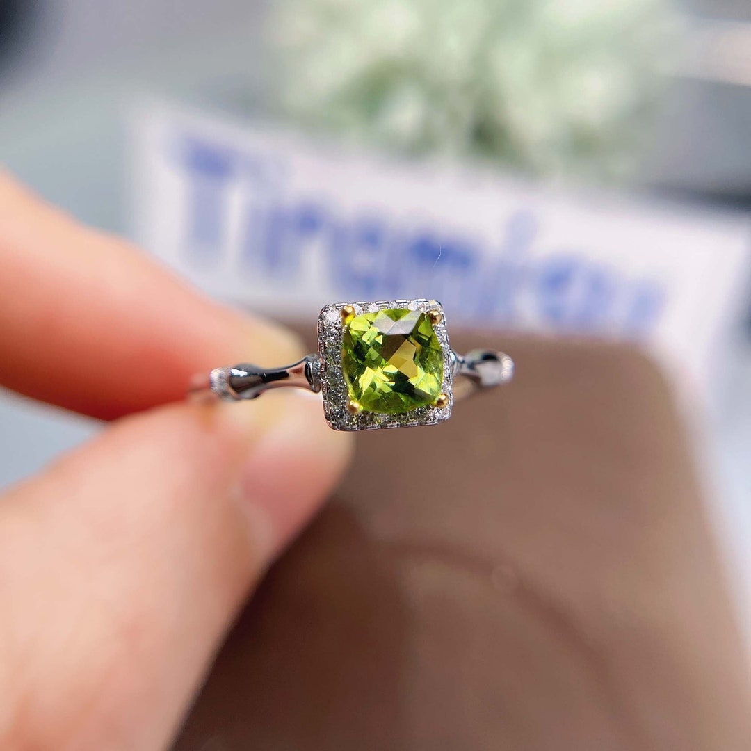 Sterling Silver Peridot Ring | Natural Peridot Ring | August Birthstone ...