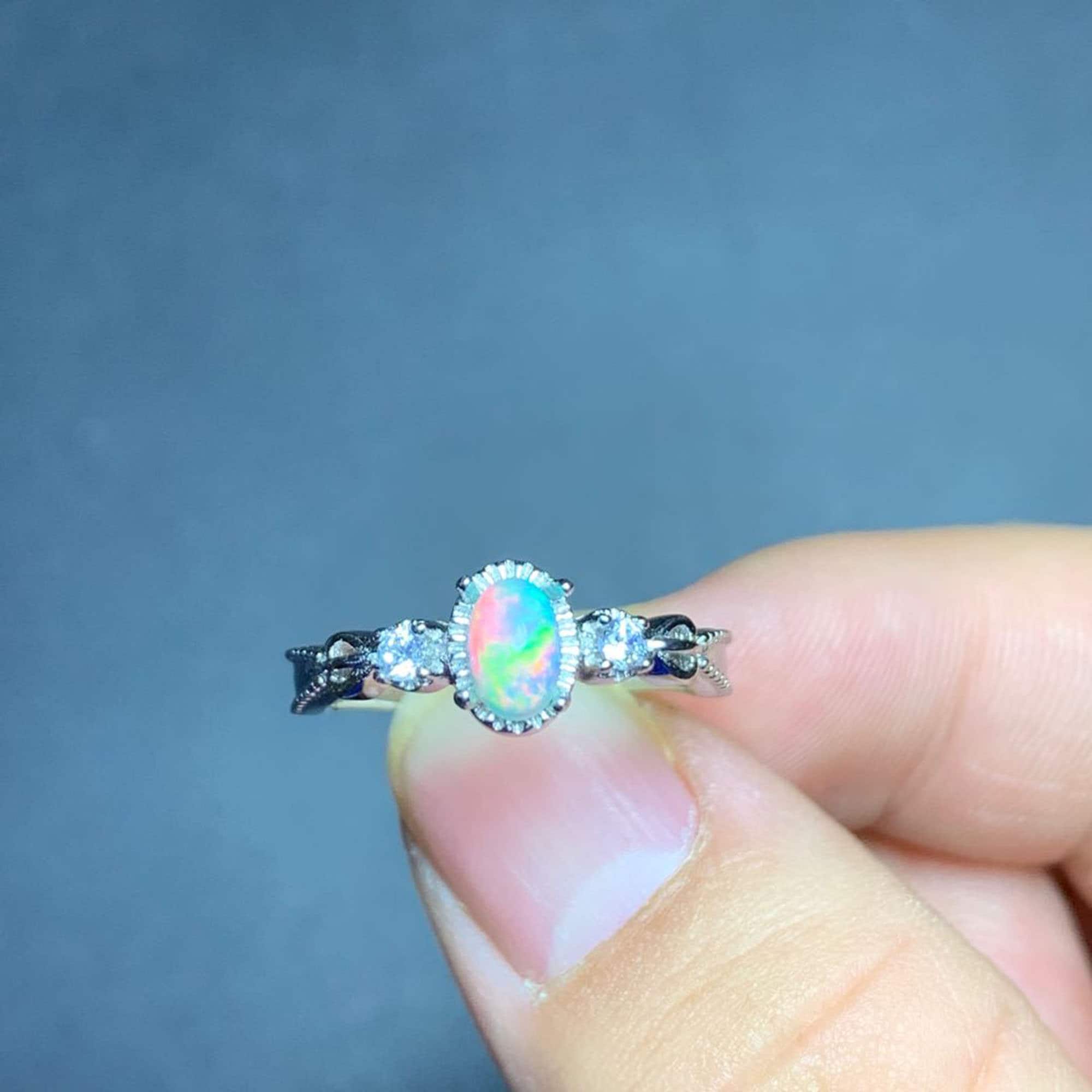 Natural Opal Ring Raw Opal Ring Women Oval Opal Ring | Etsy