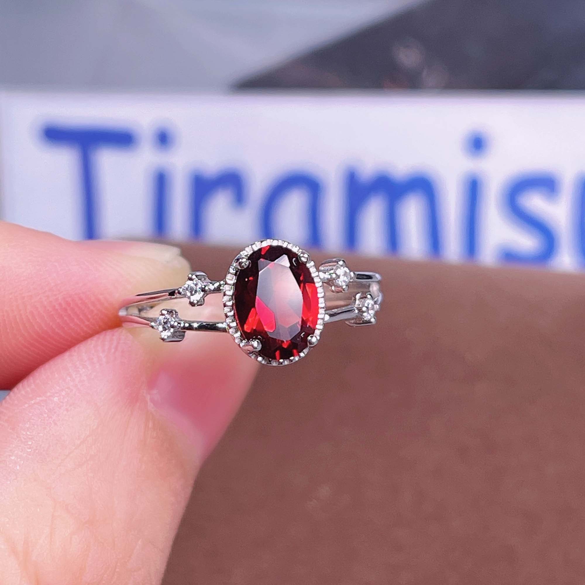 Shinning Garnet Ring Genuine Garnet Stone Handmade Ring - Etsy Canada