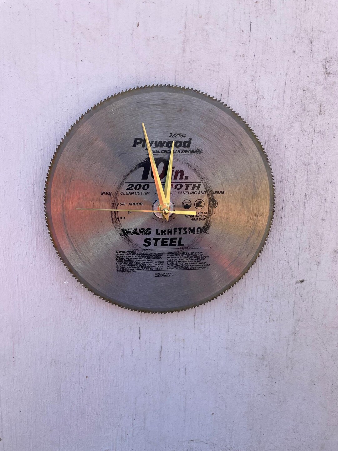 Unique Wall Clock Made From 10" Sears Craftsman Steel Miter Saw Blade ...
