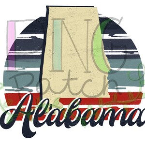 Retro Alabama State Design, Fourth of July, 4th of July, PNG Digital ...