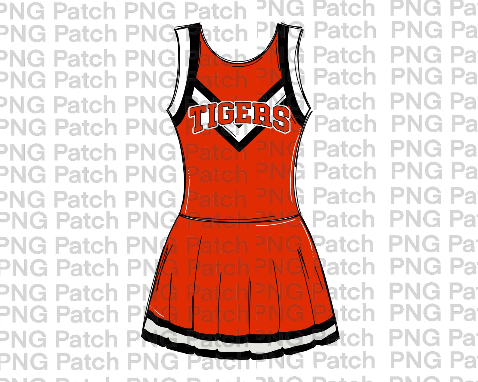 Tigers Bright Orange and Black Cheer Uniform PNG File, Digital Design ...