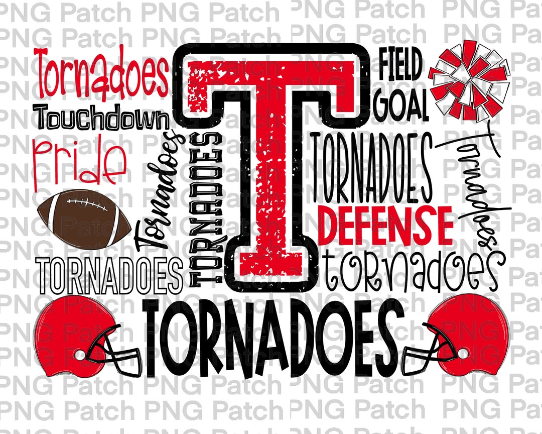Tornadoes Football Typography | Red Black | Mascot PNG File |team ...