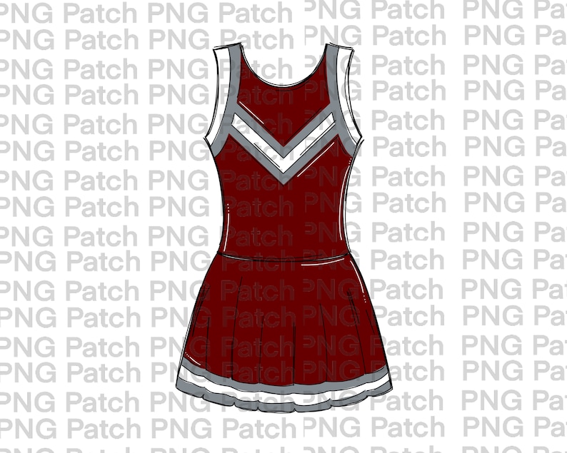 Maroon, White and Gray Cheer Uniform PNG File, Digital Design, Cheer ...