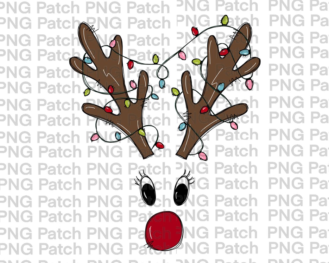 Girl Reindeer With Christmas Lights, Christmas PNG File, Holiday ...