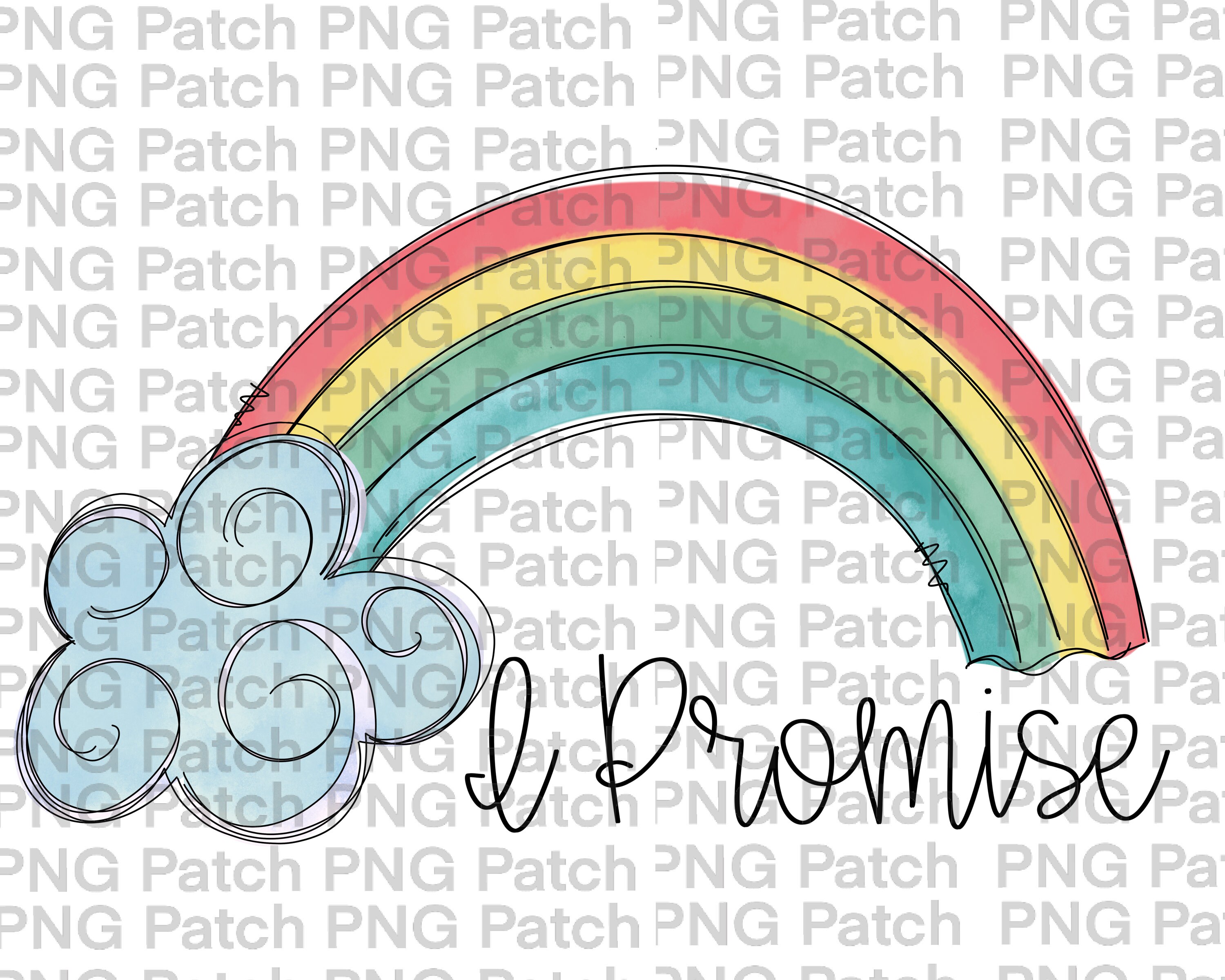 Rainbow, I Promise, Hopeful PNG Digital Design, Inspirational Quotes ...