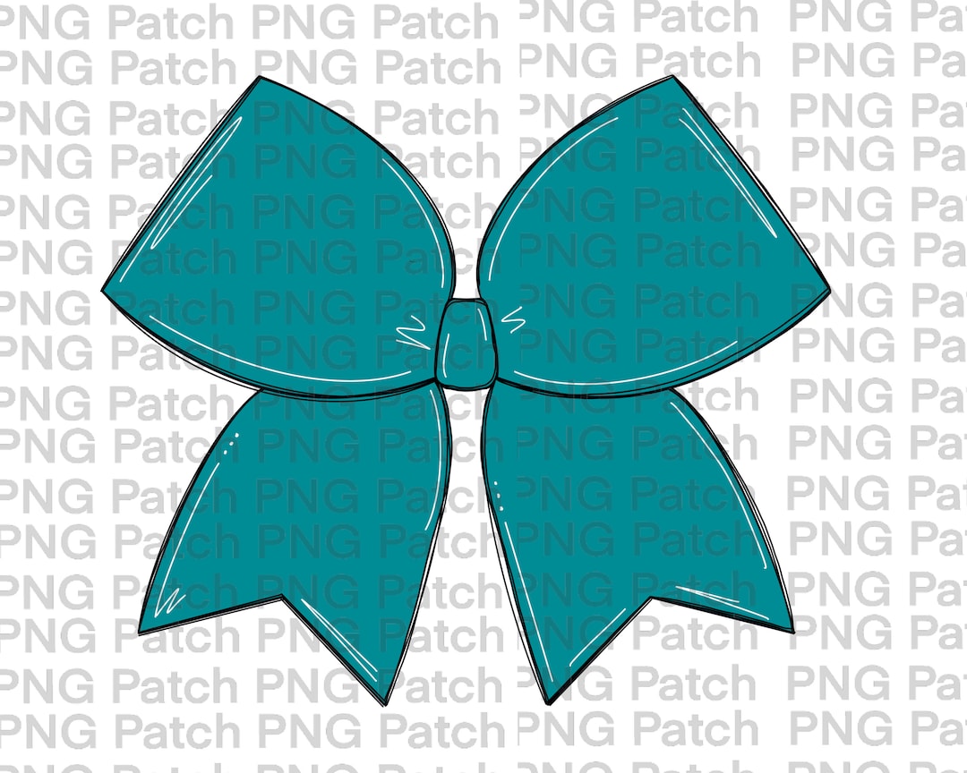 Teal Cheer Bow PNG File, Digital Design, Cheer Hairbow, Cheerleader ...