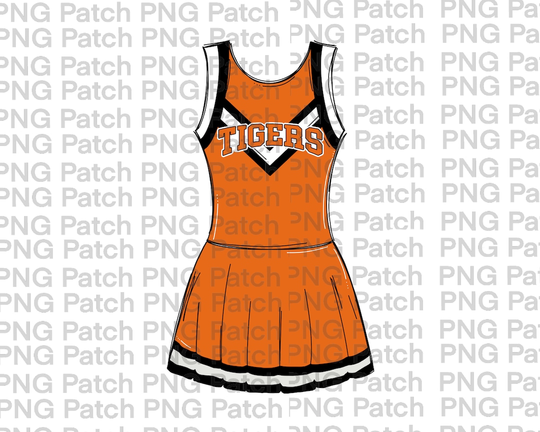 Tigers Orange and Black Cheer Uniform PNG File, Digital Design, Cheer ...