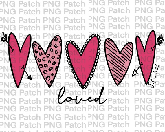 Valentines Day Hearts Sublimation Design Pink Hearts - Etsy