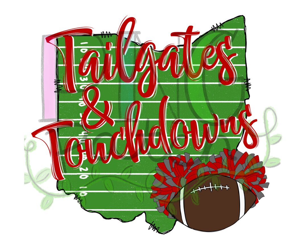 Tailgates and Touchdowns, State of Ohio With Football Field Background ...