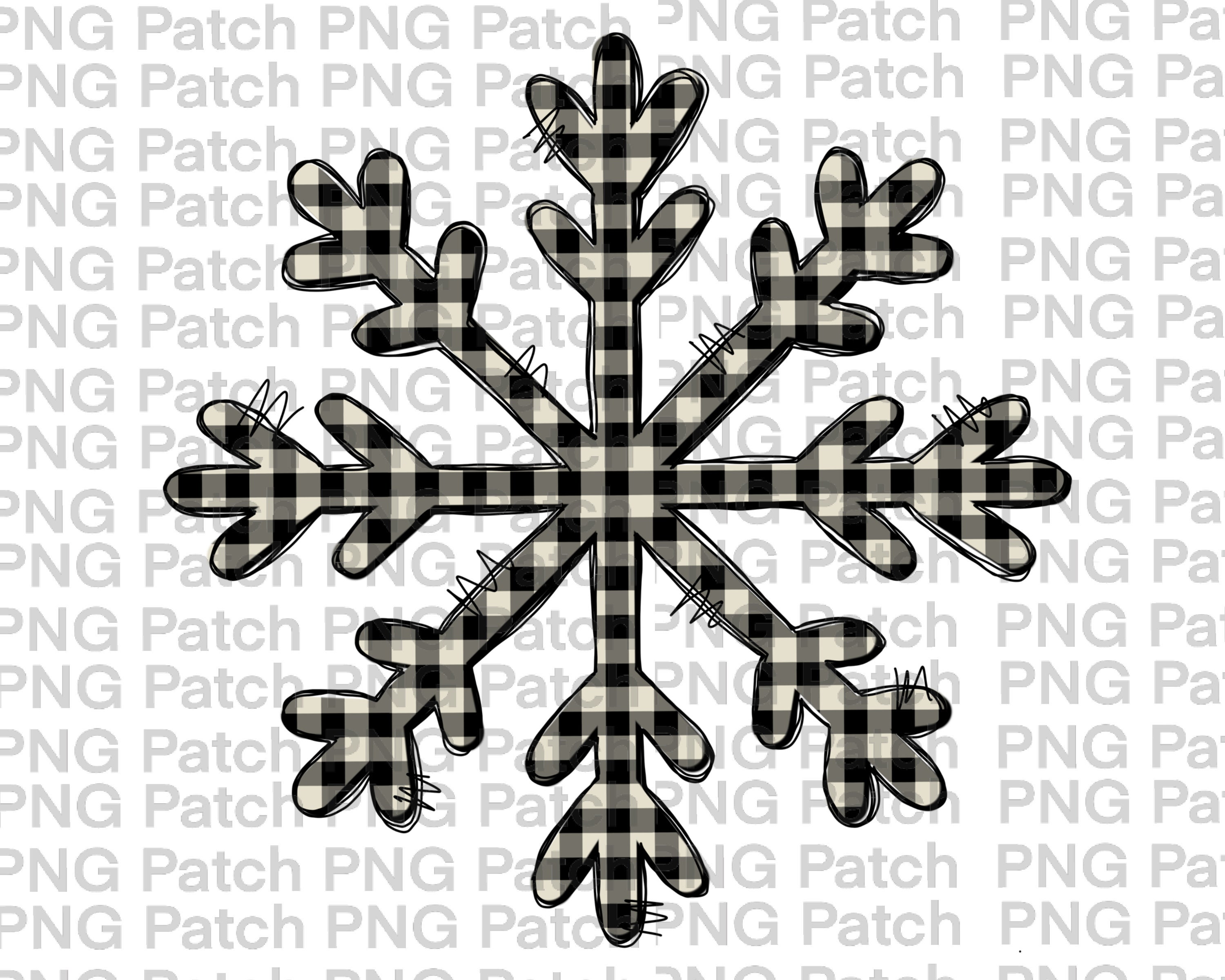 White Buffalo Plaid Snowflake Christmas PNG Digital Design - Etsy