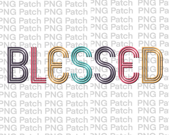 Colorful Retro Blessed Retro Print PNG File Digital Design | Etsy
