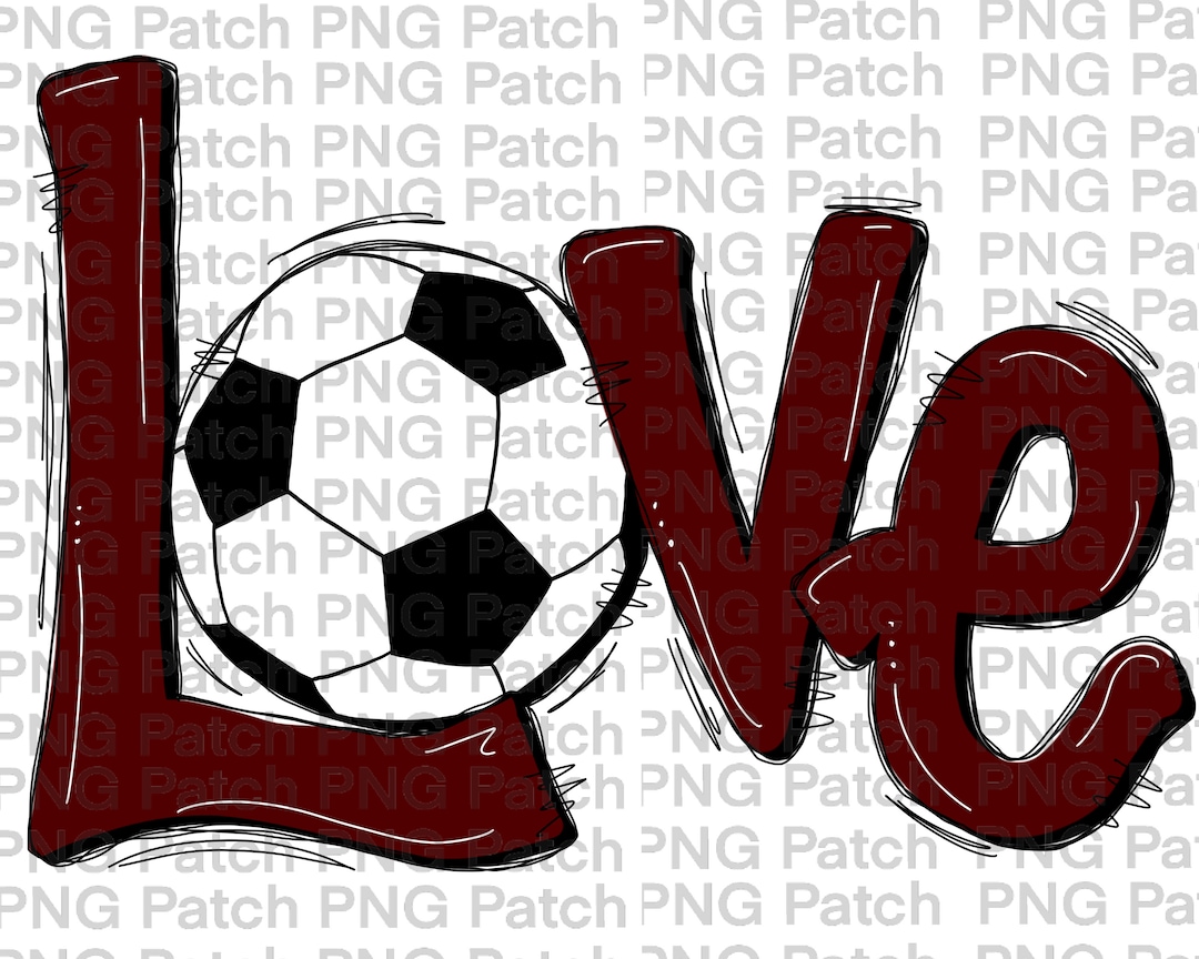 Soccer, Maroon Love With Soccer Ball, Soccer PNG Digital Design, Sports ...