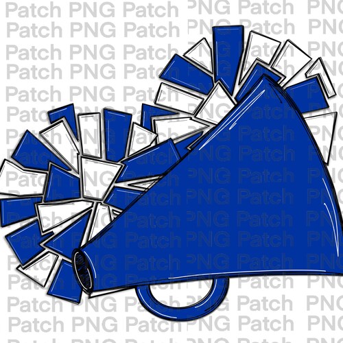 Cheer Design PNG Cheer Football Megaphone and Pom Pom in - Etsy