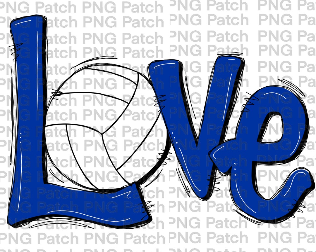 Volleyball, Royal Blue Love With Volleyball, Volleyball PNG Digital ...