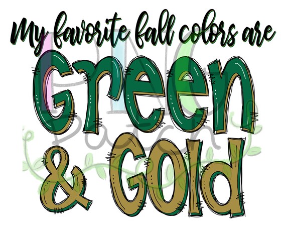 My Favorite Fall Colors Are Green and Gold Cheerleading - Etsy